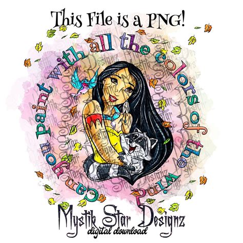 Pocahontas Color Of The Wind Png Warrior Princess Digital Download