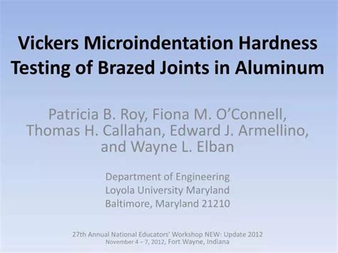 Ppt Vickers Microindentation Hardness Testing Of Brazed Joints In Ppt Vickers Microindentation Hardness Testing Of Brazed Joints In