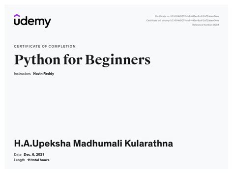 Upeksha Madhumali On Linkedin Python Udemy Beginner Virtusa