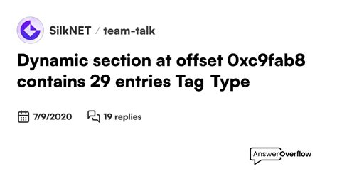 Dynamic Section At Offset 0xc9fab8 Contains 29 Entries Tag Type Name