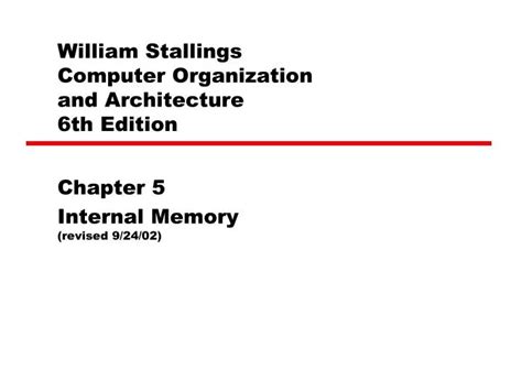 Ppt William Stallings Computer Organization And Architecture 6th Edition Powerpoint
