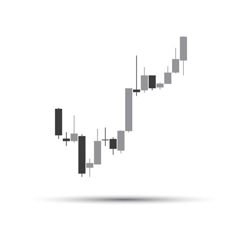 Simple Grey Candlestick Chart Isolated On White Background Trading Graphic Design Concept