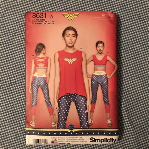 Wonder Woman Costume Pattern Simplicity 8631 All Sizes 3 Different