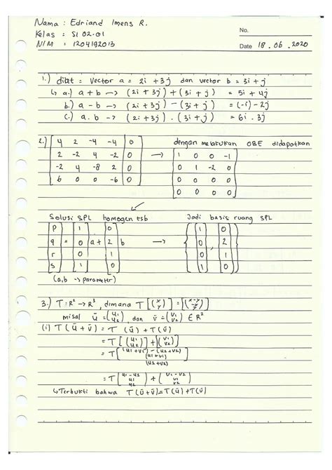 MV Latihan Matriks Vektor Studocu