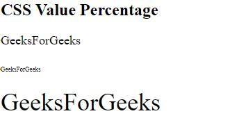 CSS Percentage Value GeeksforGeeks