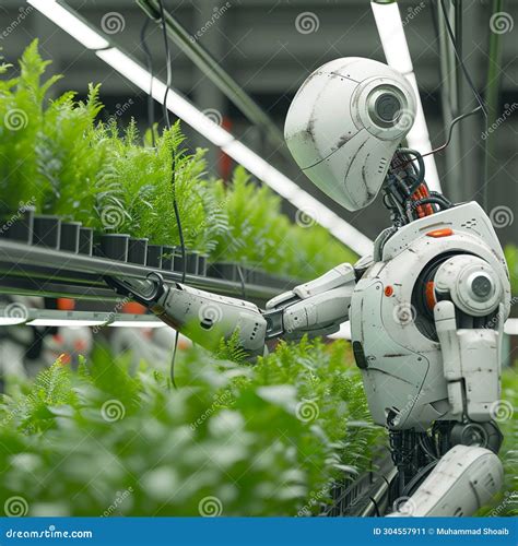 Future Farming Robot Farmers Represent Agriculture Technology And Farm Automation Stock Image