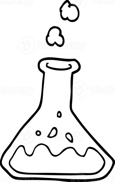 Productos Químicos De Dibujos Animados De Dibujo Lineal En Botella 45302749 Png