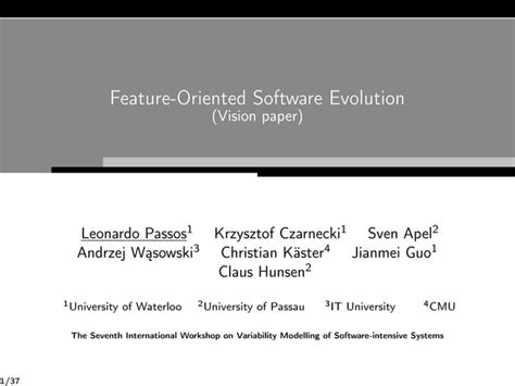Feature Oriented Software Evolution Ppt