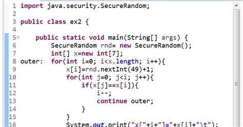 Herr Deng桑的教學blog 視訊 Eclipse環境下java程式使用securerandom產生類似大樂透的亂數陣列under