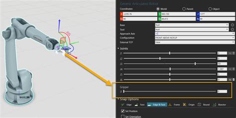 control gripper axes from robotprogram component modeling visual