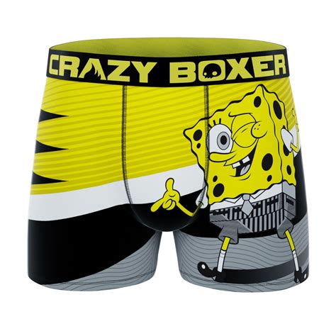 Crazyboxer Mens Underwear Spongebob Squarepants Soft Distortion Free Boxer Brief Perfect Fit