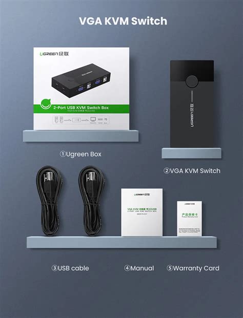 UGREEN HDMI KVM Switch 2 Port 4K USB Switch KVM VGA Switcher Splitter Box ElectroBest Official