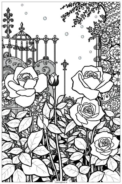 How To Draw A Rose Garden Easy