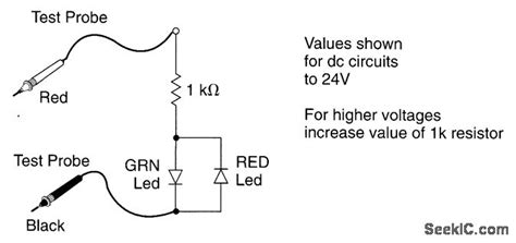 SIMPLE POLARITY INDICATOR Measuring And Test Circuit Circuit Diagram SeekIC Com