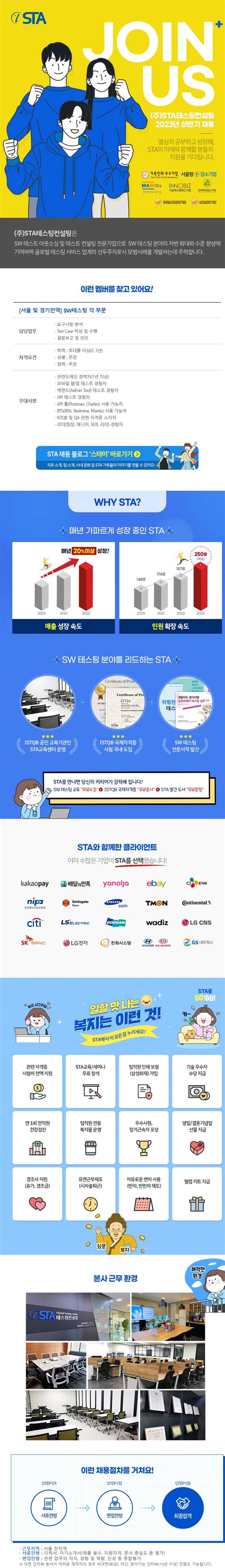 Sta테스팅컨설팅 채용공고 Istqb 교육자격시험 지원 Sw 테스트 엔지니어 모집각 부문 2023년 채용