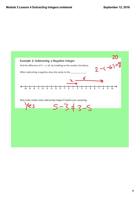 Module 2 Lesson 4 Subracting Integers Pdf