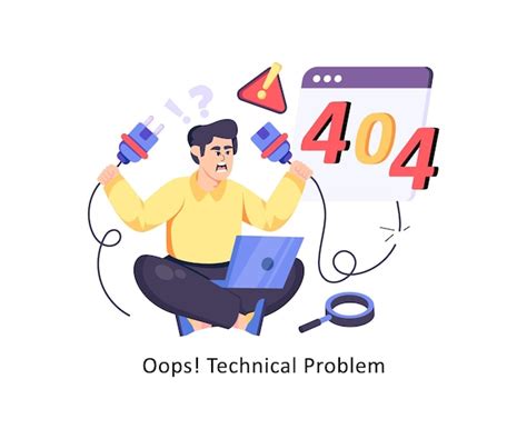 Premium Vector Oops Technical Problem Flat Style Design Vector Stock