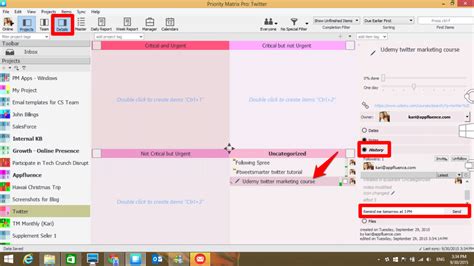 Set Reminder 1 Priority Matrix Help