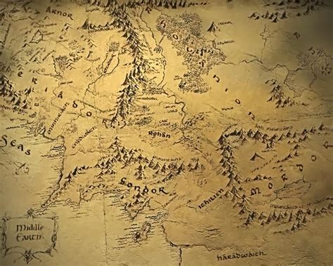 Map Of Middle Earth Parchment Map Of Middle Earth Mpvz