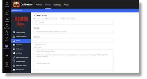microsoft teams ticketing system app deskdirector