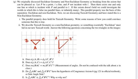 Solved G We Originally Discussed Euclidean Geometry And Chegg
