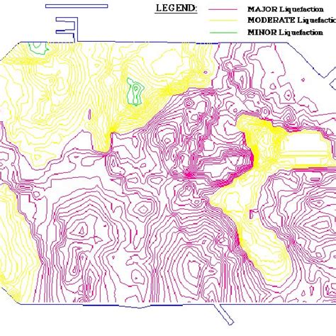 Lpi Contours Showing Areas With Different Liquefaction Severities For Download Scientific