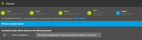 How Do I Restore An Entire Planner Group Hornetsecurity Knowledgebase