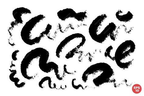 Premium Vector Ink Brush Drawn Scribble Vector Set Bold Wavy Shapes Premium Vector Ink Brush Drawn Scribble Vector Set Bold Wavy Shapes
