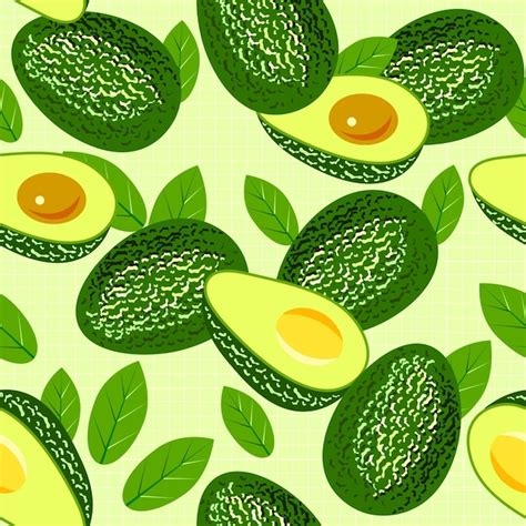 Premium Vector | Avocado seamless pattern