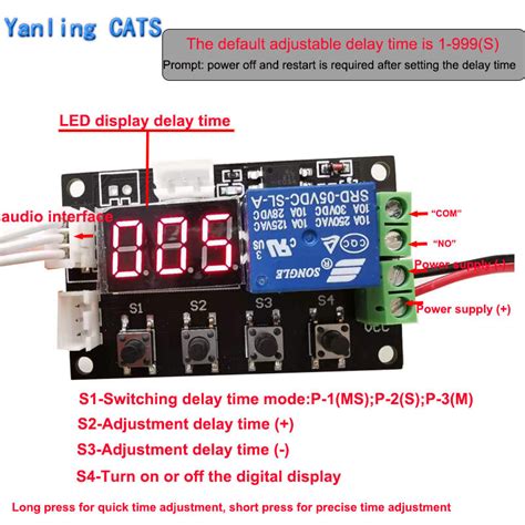 오디오 신호 제어 스위치 지연 릴레이 모듈 사운드 자동 감지 시간 지연 Disconnection1 999s 조절 가능 컴퓨터 부품