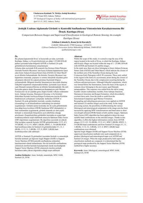 PDF Comparison Between Images And Supervised Classification In Geological Remote Sensing An