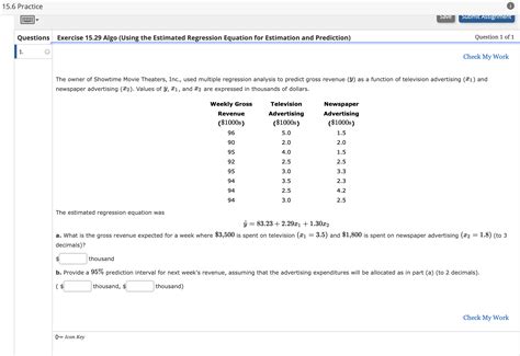 Solved Exercise 1529 Algo Using The Estimated Regression
