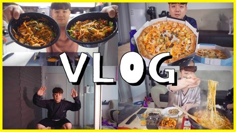 Eng 솜대디의 먹방and운동 건강한 돼지의 길 육회비빔밥삼겹비빔밥시리얼파리바게뜨죽육개장청년피자매드쉬림프만두