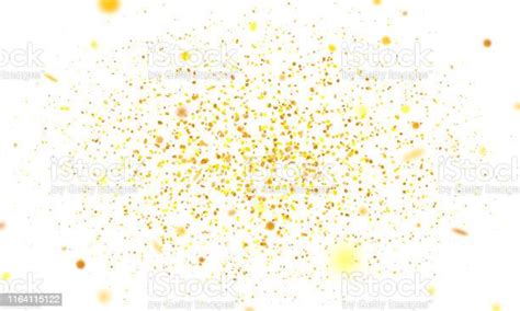 황금 색종이 무작위로 반짝이 틴셀 비행 흰색 배경에 빛나는 고립 된 둥근 입자 가능성에 대한 스톡 벡터 아트 및 기타 이미지 가능성 계절 공휴일 Istock