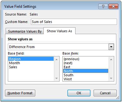 PivotTable Report Adding A Data Field That Calculates The Difference Between Two Data Fields