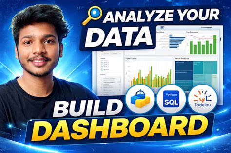 Do Data Analysis Dashboards Using Python Sql And Tableau By
