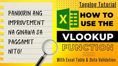 How To Use The Vlookup Function With Excel Table And Data Validation