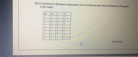 Solved 5c Construct A Boolean Expression And Combinatorial