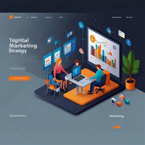 Premium Photo Digital Marketing Strategy Web Banner Concept Analysis Data Cloud And Landing