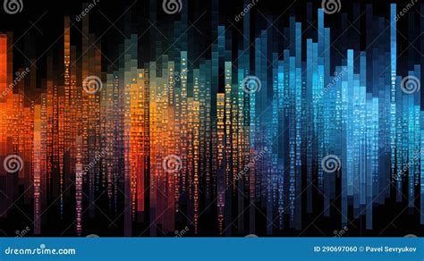 Information Data Sorting Matrix Stock Illustration Illustration Of Line Blue