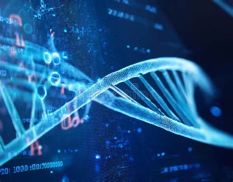 A Dna Double Helix Structure Superimposed On A Background Of Binary