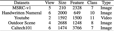 Table 2 From Robust Unsupervised Multi View Feature Learning With