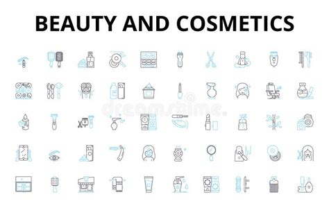 Beauty And Cosmetics Linear Icons Set Glamour Radiance Elegance