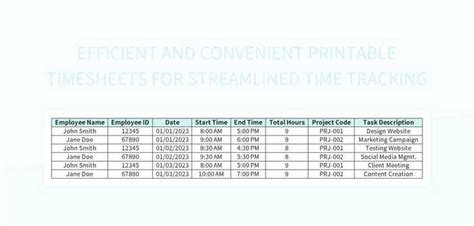 streamline your time tracking with efficient and convenient printable