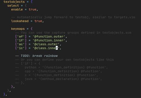 Rainbow With Nvim Treesitter Textobjects Not Work · Issue 88 · P00f