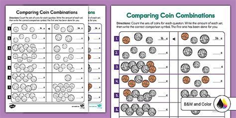 Second Grade Comparing Coin Combinations Teacher Made
