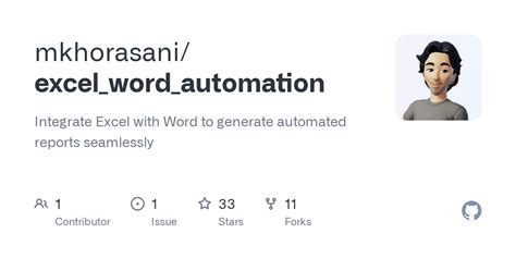 Github Mkhorasaniexcelwordautomation Integrate Excel With Word To Generate Automated