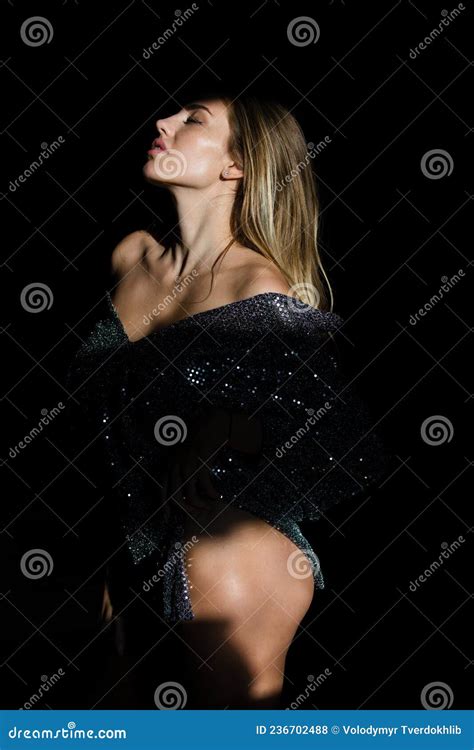 Woman In Shadow Female Model With Shadows On Face Looking Seductive And Sensual On Dramatic