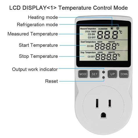 Generic Socket Digital Thermostat 220v Temperature Controller Socket Outlet With Switch Cooling