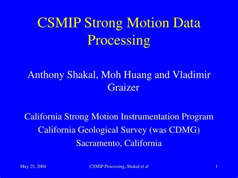 Ppt Csmip Strong Motion Data Processing Powerpoint Presentation Free